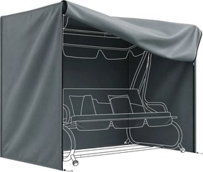 Hollywoodský kryt na 3místnou houpačku Voděodolný ochranný kryt na zahradní houpačku Oxfordská tkanina 220 x 125 x 172 cm, šedý