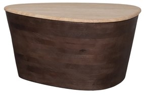 LABEL51 Konferenční stolek RAVI hnědý 70 cm