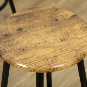 HOMCOM Barový set 5 ks se 4 barovými židlemi Kuchyňský stůl v industriálním designu rustikálně hnědý kovový jídelní set do kuchyně a baru | Aosom.de