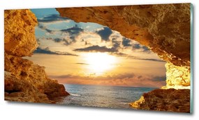Wallmuralia Fotoobraz na skle Jeskyně nad mořem 100x50