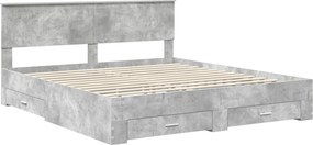 Rám postele s čelo Betonově šedá 180 x 200 cm Kompozitní dřevo 3410864