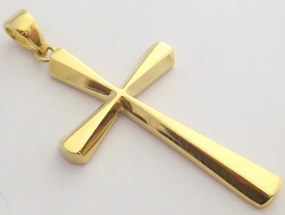 Klenoty Budín Velký hladký zlatý křížek - přívěsek 585/1,50gr H3031