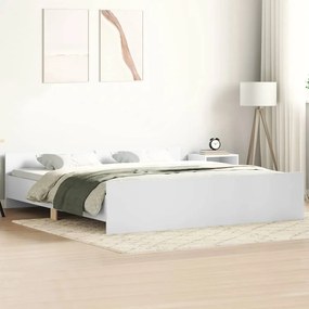 Rám postele s hlavovým a nožním čelem bílý 200 x 200 cm 3203733