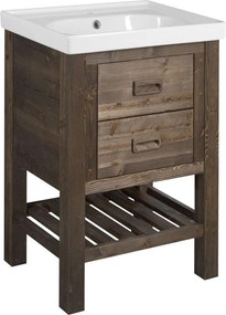 Sapho Brand - Umyvadlová skříňka 89x60x45 cm, 2 zásuvky, mořený smrk BA068S