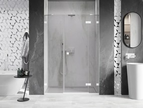 Mexen Lunar, pravé otočné sprchové dveře 125 cm, 8mm čiré sklo, bílý profil, 834S-125-050-20-00-P