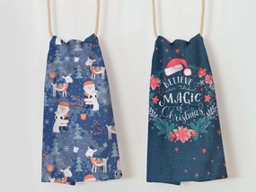 KUCHYŇSKÉ UTĚRKY MS HOME CHRISTMAS SADA 2 KS 38X60 CM VZOROVANÉ