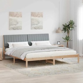 Rám postele s čelo Hnědá 200 x 200 cm Masivní borové dřevo 3394398
