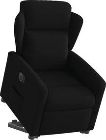 Elektrické zvedací polohovací křeslo černé textil 3303156