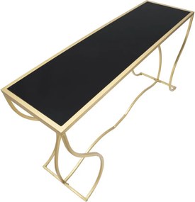 Konzolový stolek Mauro Ferretti Sun 130x40x75 cm, zlatá/černá