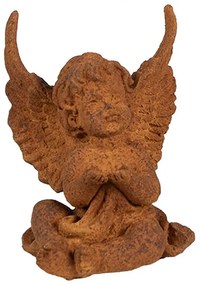 Dekorativní rezavá figurka anděl sedící - 9*8*12 cm