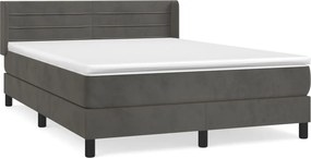 Box spring postel s matrací tmavě šedá 140x200 cm samet 3131022