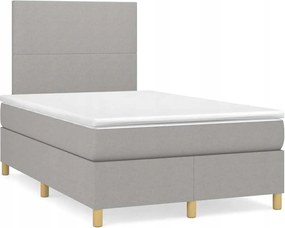 Box Spring Postel S Matrací A Led Textil Světle Šedá Hladký design 120 x