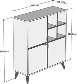 Skříňka Pulse White and Walnut