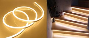 ECOLIGHT LED pásek NEON - 230V - 1m - 8W/m - IP68 - vodotěsný - neutrální bílá