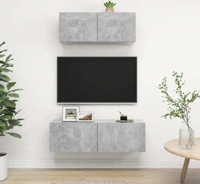 vidaXL 2dílný set TV skříněk dřevotříska [3079122] Barva: Betonová šedá