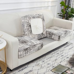 Elastický potah s různými vzory na velký sedadlový polštář a opěradlové polštáře pohovek či křesel Barva: B, Rozměry: sedadlový polštář