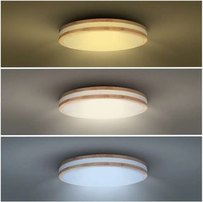 LED stropní světlo s dálkovým ovládáním Woody nastavitelné - průměr 38 cm, hnědá
