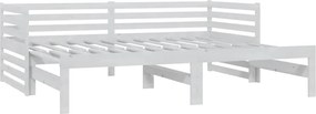 Výsuvná denní postel 2 × (90x200 cm) bílá masivní borové dřevo 3083670