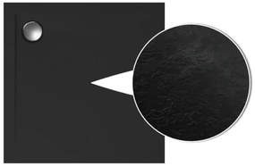 Polimat Geos čtvercová sprchová vanička, černá struktura kamene Rozměr vaničky: 90x90cm