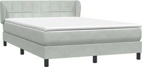 Box spring postel s matrací světle šedá 160x210 cm samet 3317529