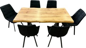 Vikio Jídelní set pro 6 osob 140x90 cm dub-černá VJS114-61C