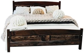 Expedo Vyvýšená postel ANGEL + pěnová matrace DE LUX 14 cm + rošt ZDARMA, 120 x 200 cm, ořech-lak
