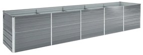 vidaXL Vyvýšený záhon pozinkovaná ocel 400 x 80 x 77 cm šedý