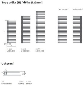 Isan Calypso 1510 x 600 mm koupelnový radiátor bílý
