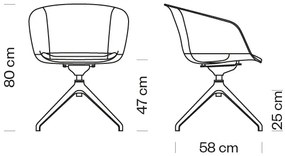 Et al - Židle DUNK 1193N - otočná