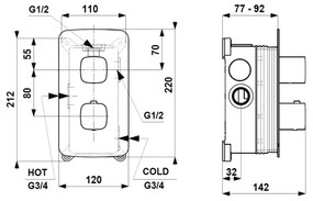 KFA Armatura 5759-001-34- Term. sprchová baterie pro pod. inst. MALAGA rose gold