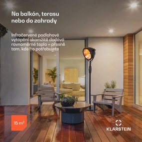 Blumfeldt Heatspot, infračervený ohřívač, terasový, 900/1200/2100 W, IR ComfortHeat, černý
