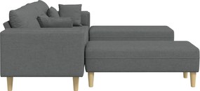 Pohovka 3 ks Tmavě šedá textil 3335163
