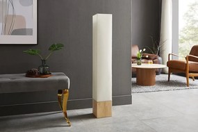 Moderní stojací lampa Pillar Bambus 116cm Bílá