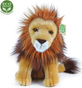 RAPPA Plyšový lev sedící 25 cm / ECO-FRIENDLY / od 0 měsíců