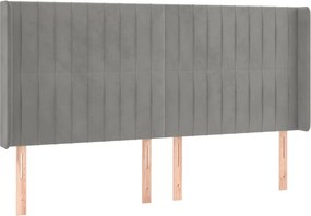 Box spring postel s matrací a LED světle šedá 200x200 cm samet 3139703