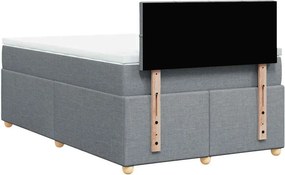 Box spring postel s matrací světle šedá 120x190 cm textil 3286619