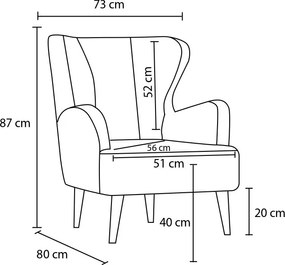 Křeslo Karina chenille krémové