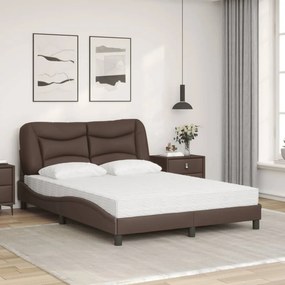 Postel s matrací Hvar hnědá 140 x 190 cm umělá kůže 3208719