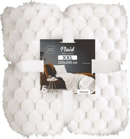 Krémová deka z mikroplyše 220x240 cm Frosty – douceur d'intérieur