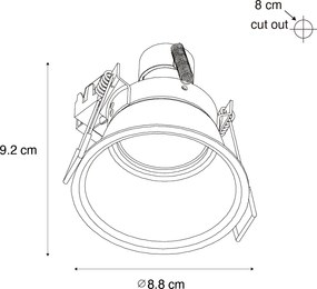 Sada 6 vestavných bodových svítidel bílých GU10 50 mm IP44 - Dept