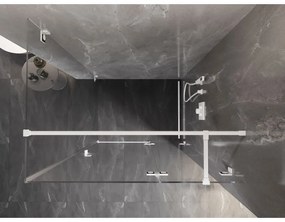 Mexen Lunar T, pravostranný výklopný sprchový kout 115 x 80 cm, 8mm čiré sklo, bílý profil, 834T-115-080-20-00-P