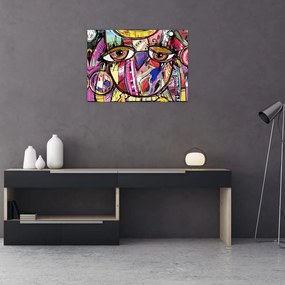 Skleněný obraz - Street art - sova (70x50 cm)
