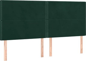 Box spring postel s matrací tmavě zelená 200x200 cm samet 3137806