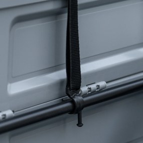 HOMCOM Cyklopřívěs s odnímatelným a skládacím úložným boxem 65L, bezpečnostními odrazkami a pneumatikami, maximální zatížení 40KG, šedý