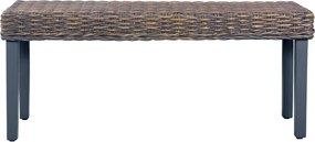 vidaXL Lavice 110 cm přírodní kubu ratan a masivní mangovník [285789] Barva: Šedá