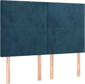 Box spring postel s matrací tmavě modrá 140x200 cm samet 3132565