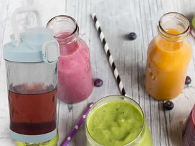 Verk Group Přenosný bezdrátový USB mixér na smoothie, drtič ledu, modrý