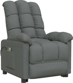 Elektrické masážní křeslo tmavě šedé textil 3073759