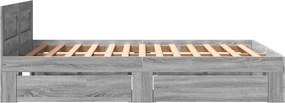 Rám postele s čelem šedý sonoma 160 x 200 cm kompozitní dřevo 3295553