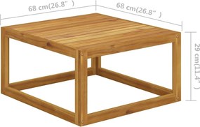 vidaXL Konferenční stolek 68 x 68 x 29 cm masivní akáciové dřevo [311866] Barva: krémová